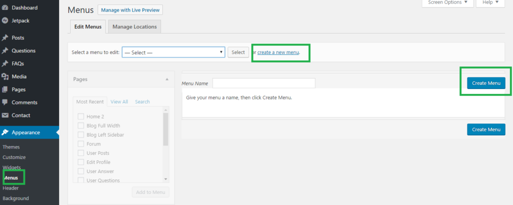 How to Setup Top Navigation Menus – Infocenter Documentation